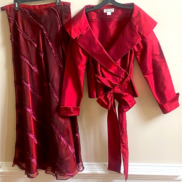 Chetta B | Dresses | Sophisticated Stylish 2piece Formal Silk Outfit ...